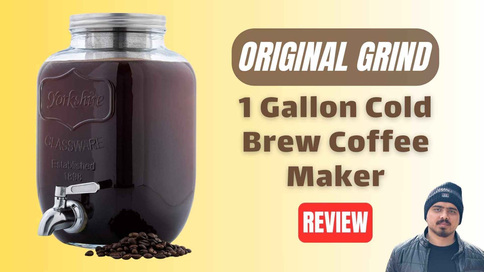 Original Grind Cold Brew Coffee Maker – 1 Gallon, Easy Pour